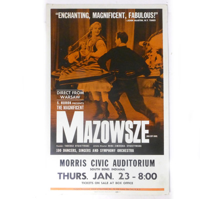 Original MAZOWSZE Dance Morris Civic Show Ad Artcraft Litho Poster 22. ...
