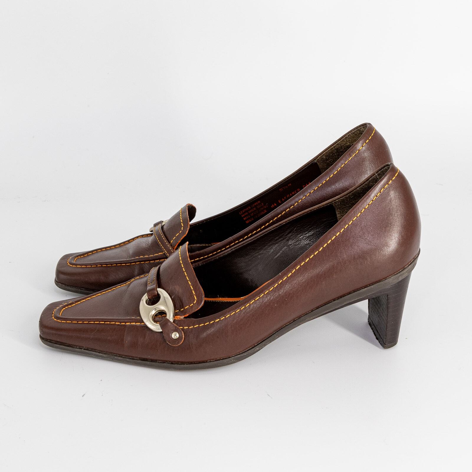 Enzo Angiolini EA Flexo Leather Pumps US 5.5, Square Toe Heel Good ...