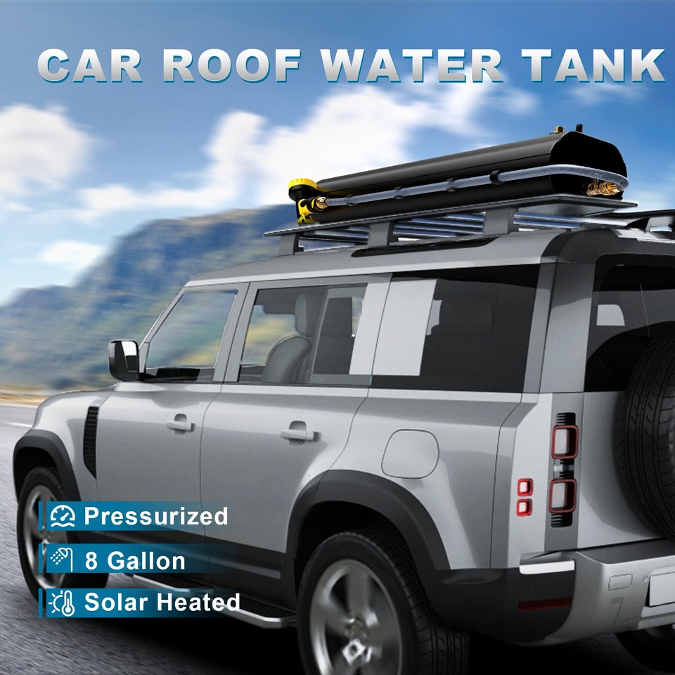 Pressurized 8 Gallon Camping Water Tank Road Shower For Off-Road Pick ...