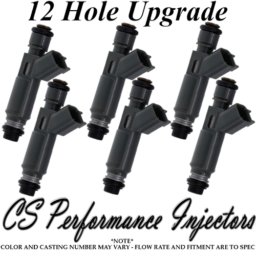 12-Hole UPGRADE Fuel Injectors (6) set for 2005-2006 Jeep Wrangler TJ 4 ...