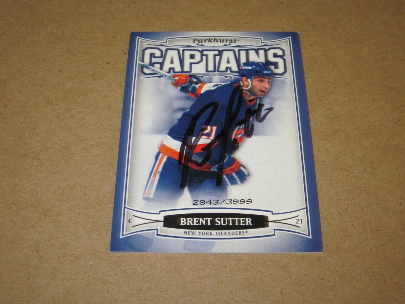 BRENT SUTTER SIGNED AUTOGRAPHED 2006 PARKHURST CAPTAINS CARD # 192 SP ...