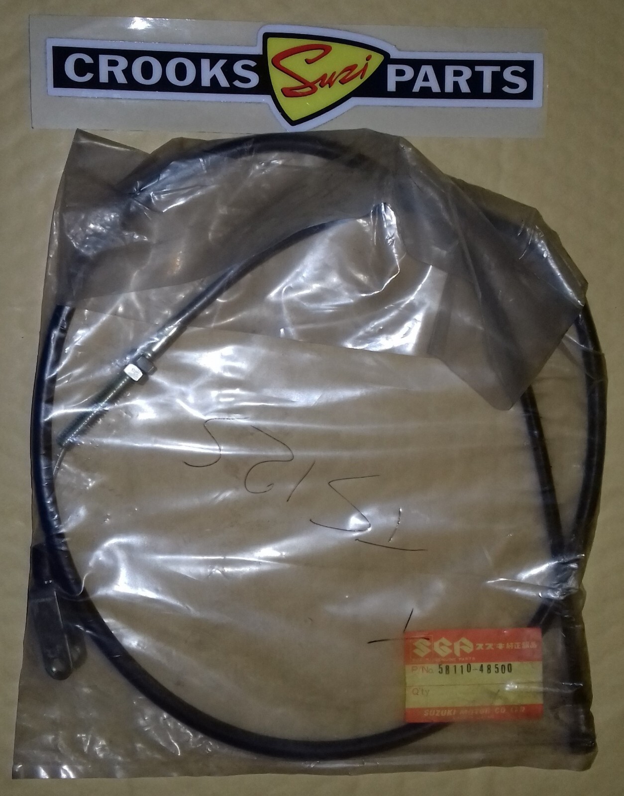 NOS 58110-48500 TS125 ER 1979 to 1981 Genuine Suzuki Front Brake Cable ...