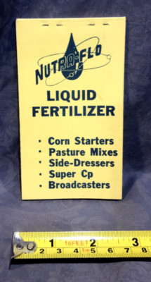 Nutra-Flo Liquid Fertilizer Pocket Field Record Book | eBay