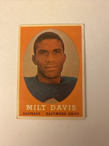 1958 Topps Football Milt Davis Baltimore Colts Card #98 | eBay