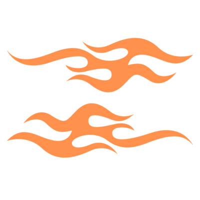 Car Decals - 2 Pcs - Flame Racing Stripes - 25 x 7cm | eBay