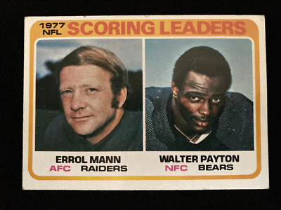 Topps 1977 NFL Scoring Leaders Walter Payton Chicago Bears Icon "Sharp ...