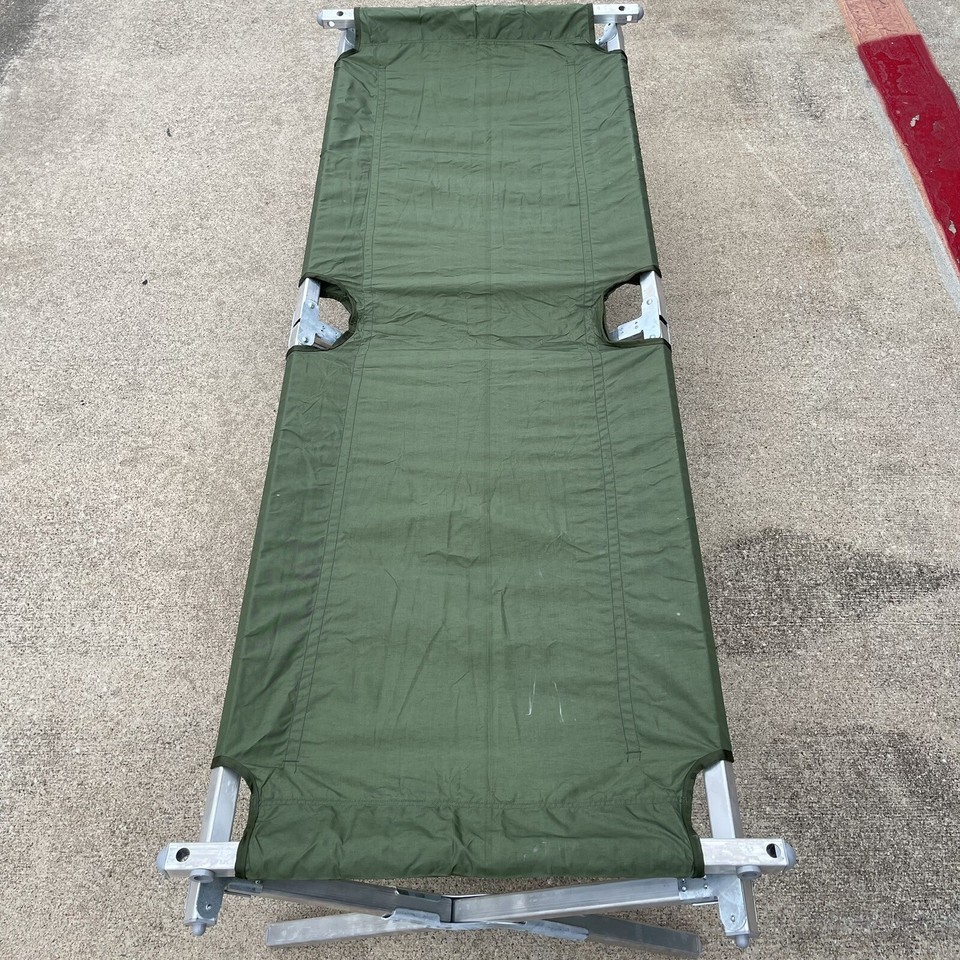 NEW USGI MILITARY CAMPING COT HEAVY DUTY FRAME SLEEPING BED OD GREEN ...