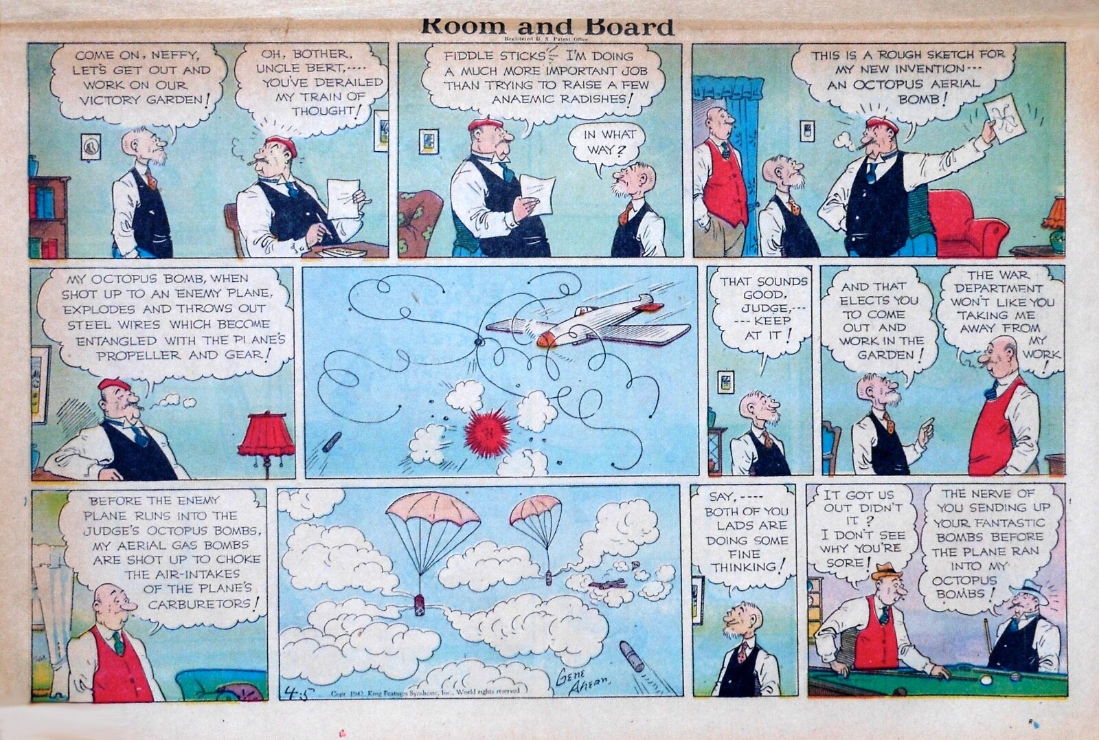 Room and Board by Gene Ahern - large half-page color Sunday comic ...