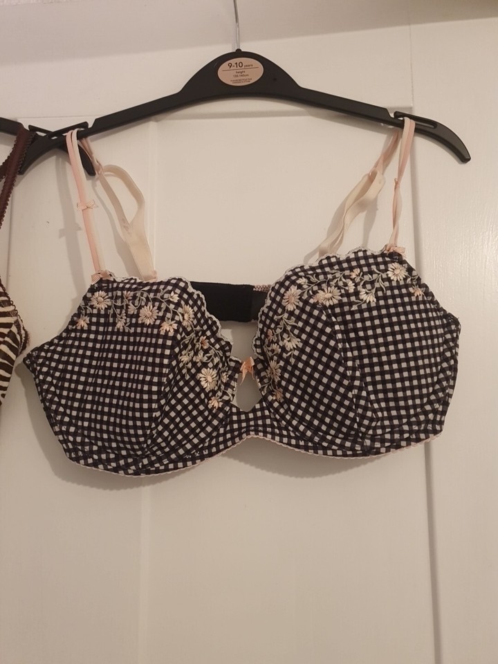 4 X Bras M&S Ceriso Per Una Brown Animal Burgundy Lace Black Check ...