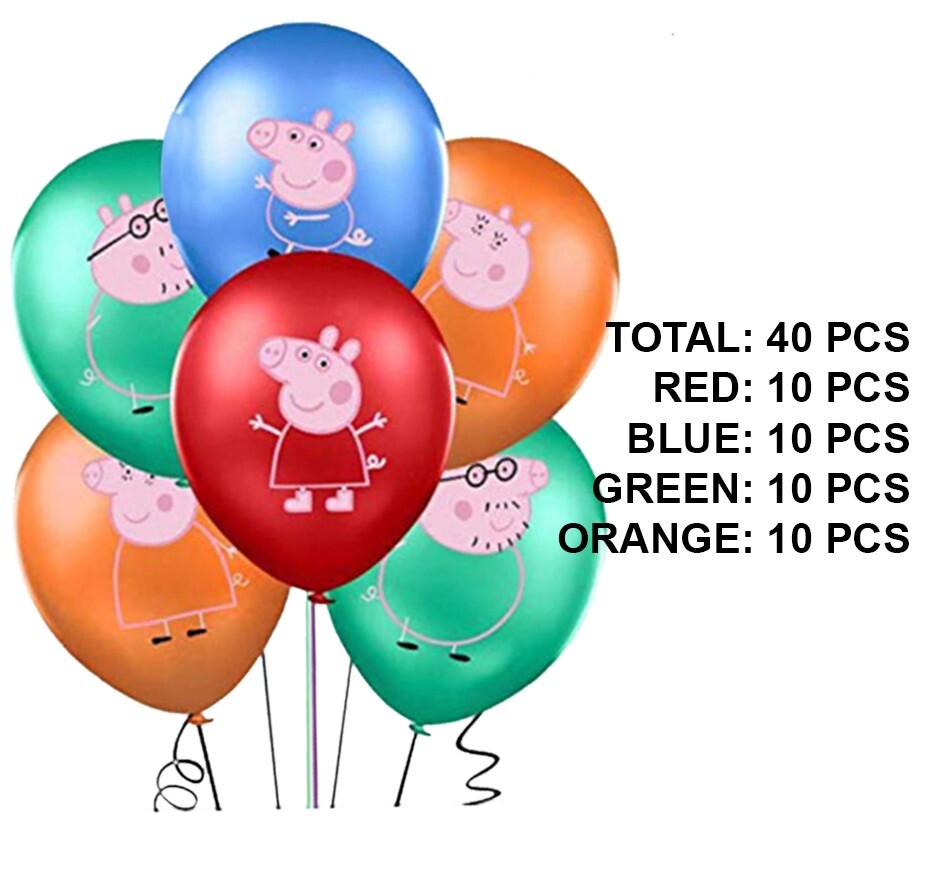 40 PCS Peppa Pig Balloons Birthday Pig Balloons George Pig Balloon ...