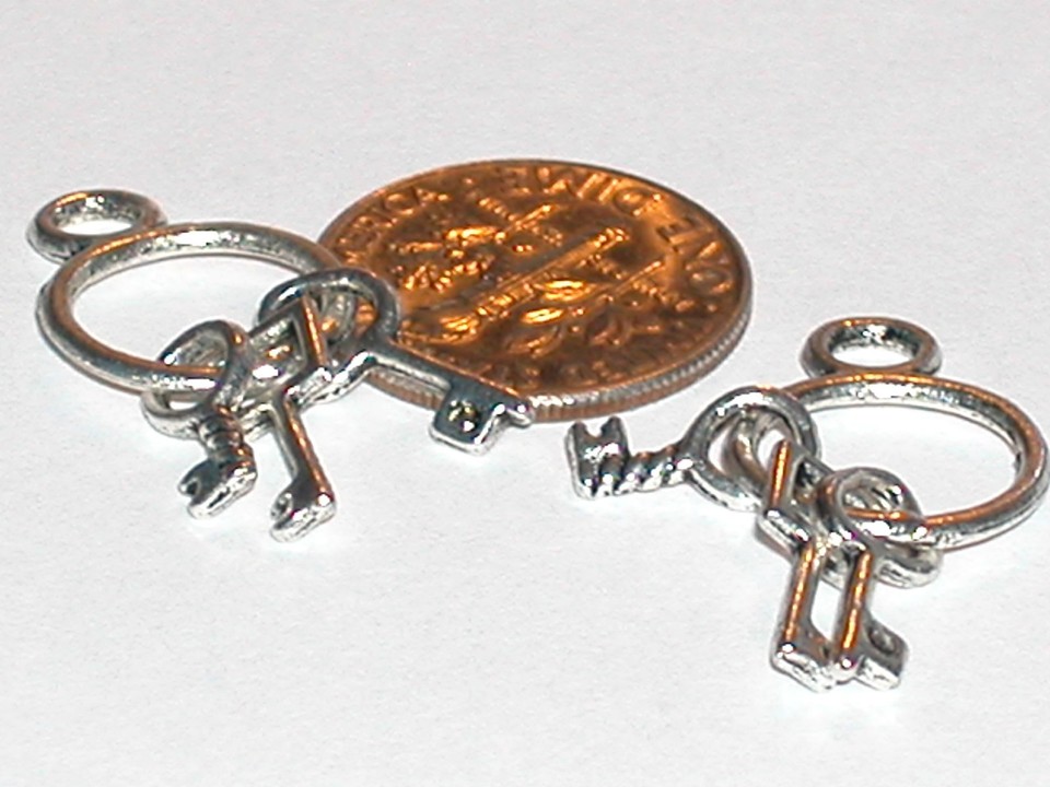 1pc. Miniature Dollhouse TINY little Alloy Lock Key Moving Pendant ...