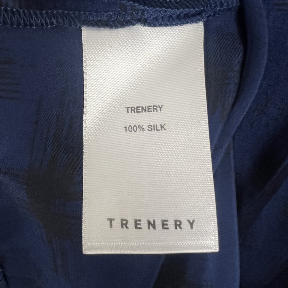 Trenery Silk Dress Womens 10 Blue Black Satin Silky Cocktail Office ...