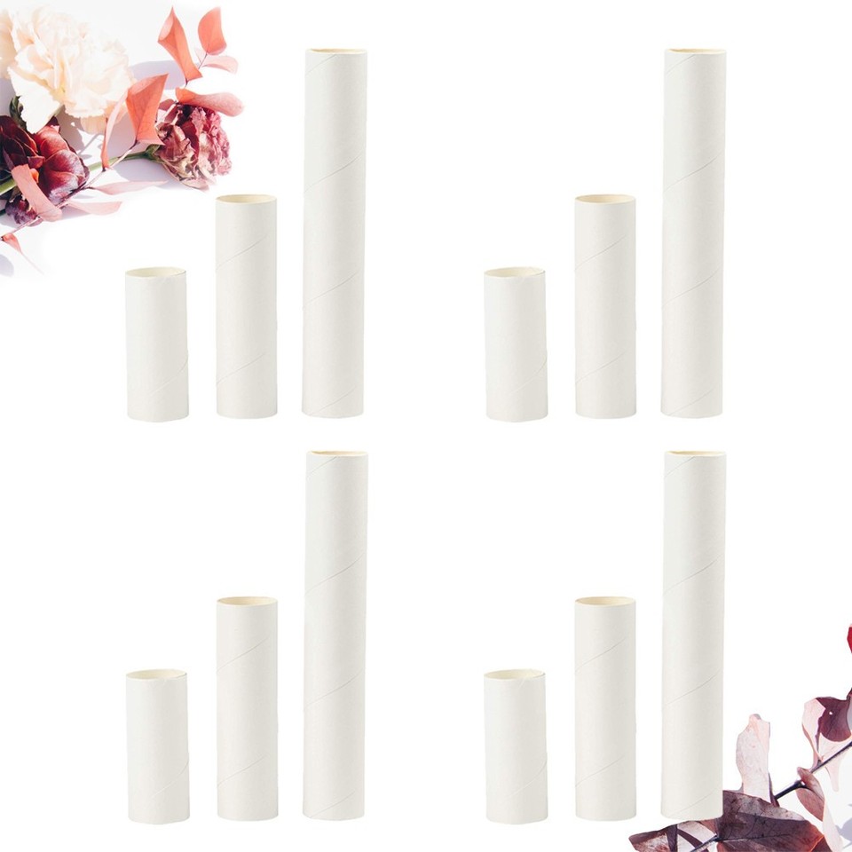 24PCS Kraft Paper Tubes White Cardboard Tubes for DIY Art Drawings ...