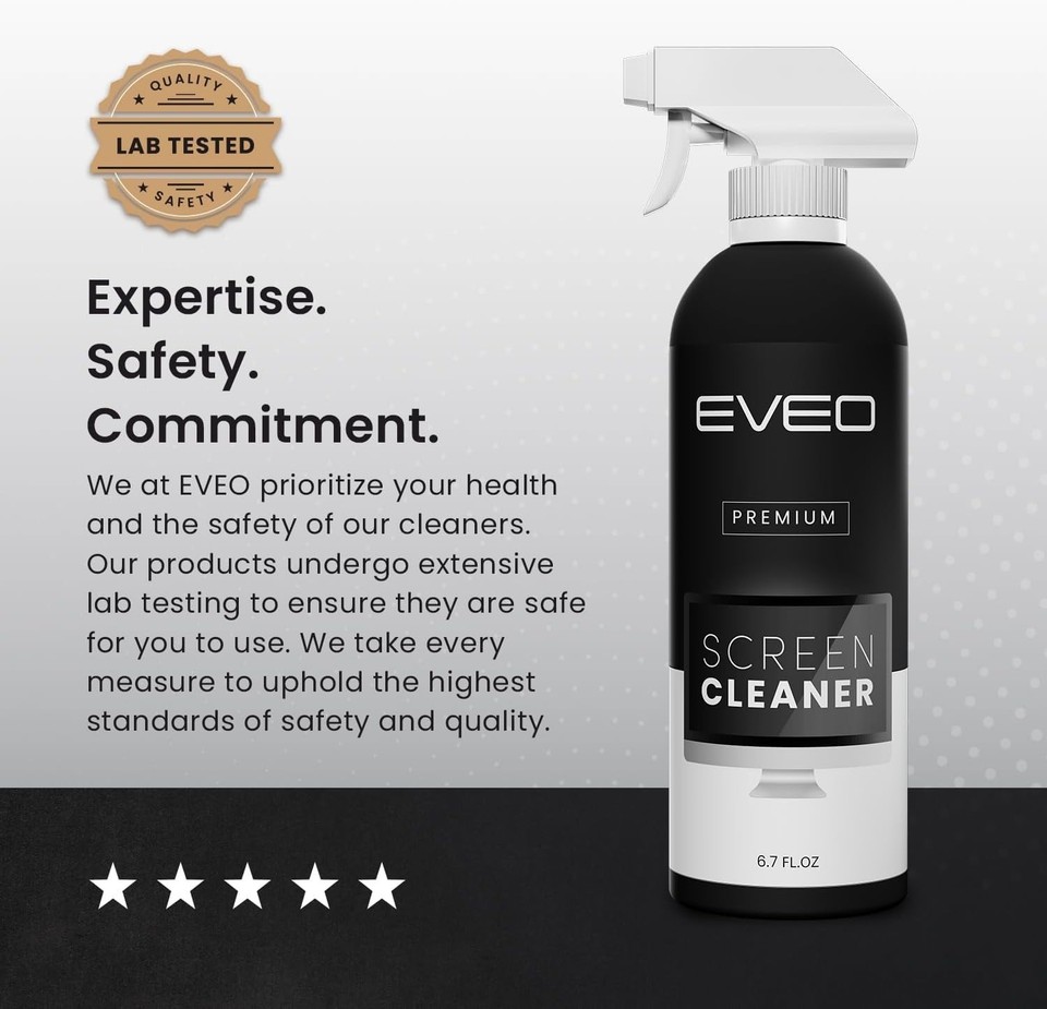 EVEO® Screen Cleaner Spray Kit (Streak-Free) TV Screen Cleaner for ...