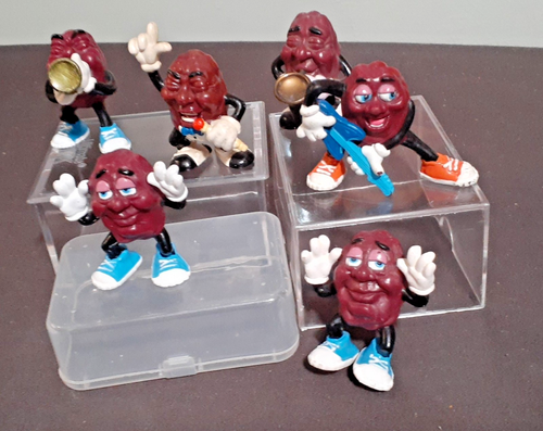 California Raisins Lot of 6 Vintage Toy Figurines Band🎶Guitar Sax Horn ...