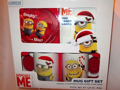 DESPICABLE ME MINION MUG Boxed GIFT Santa SET Minions Mugs Coasters NEW ...
