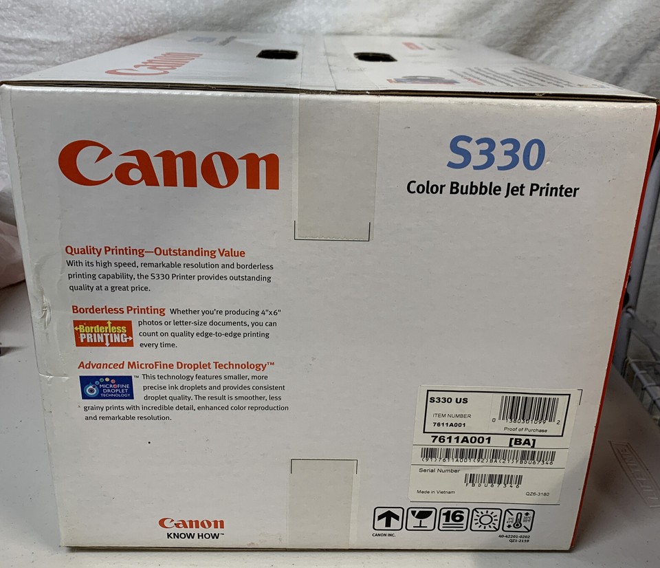 NEW Canon S330 Color Bubble Jet Inkjet Printer New 13803010992| eBay