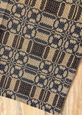 New Primitive BROWN NAVY COVERLET TABLE SQUARE Tablecloth Topper 34" | eBay