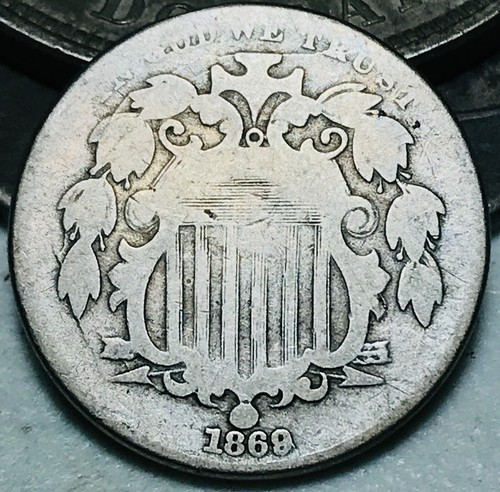 1869 Shield Nickel 5 Cents 5C Ungraded Post Civil War Date US Coin ...