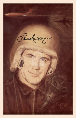 Chuck Yeager Signed RPPC Photo Postcard Copy | eBay