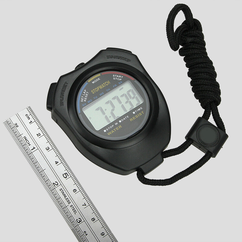 Stopwatch Digital LCD Sports Counter Timer Watch Handheld Countdown ...