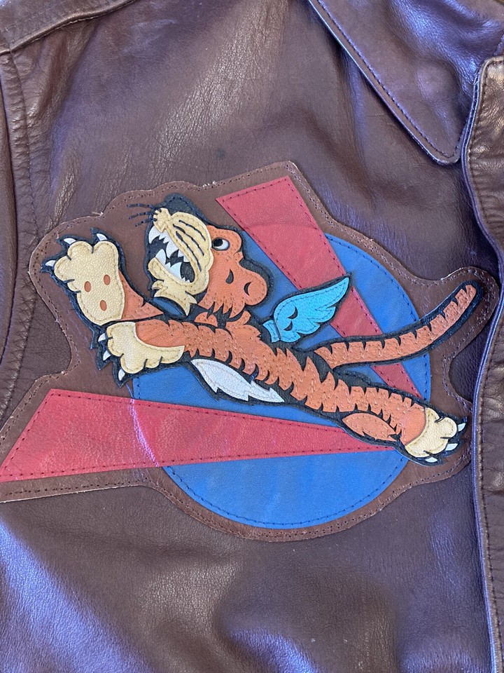 A2 FLIGHT JACKET AVIREX AVG RIGHT STUFF FLYING TIGERS BLOOD CHIT ...