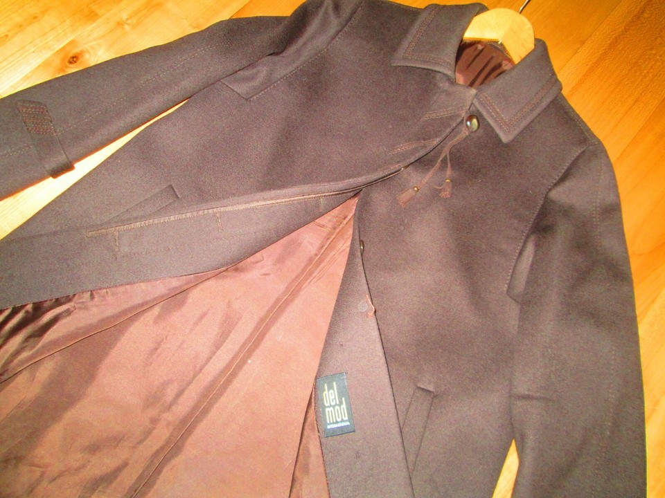 del Mod - REINER SCHURWOLLMANTEL -GRÖßE 42 - DUNKELBRAUN - HÖCHSTE ...