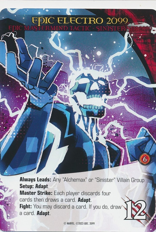 ELECTRO 2099 EPIC UD Marvel Legendary 2099 MASTERMIND TACTIC SINISTER ...