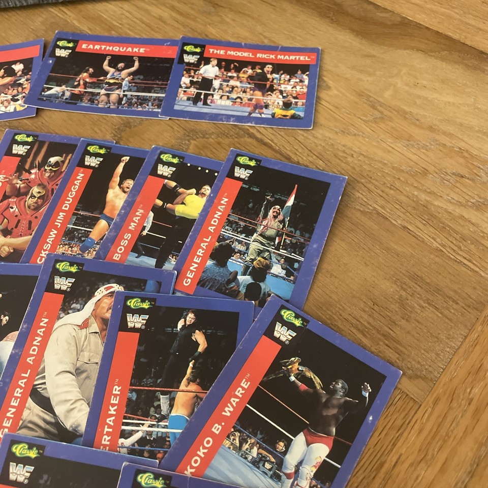 WWF CLASSIC WRESTLING SUPERSTARS 1991 TRADING CARDS BLUE BORDER WCW WWE ...