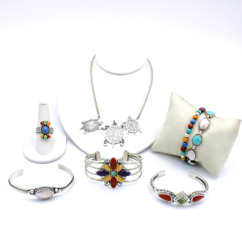 Southwest Carolyn Pollack Relios & Don Lucas Sterling Jewelry Lot of 7 ...