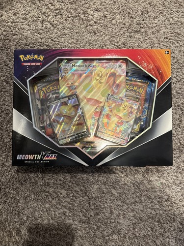 Pokemon TCG Meowth VMAX Special Collection Box - 4 Booster, Evolutions ...