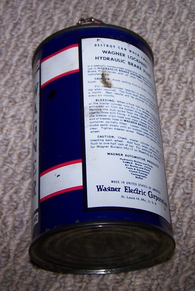 Vintage Wagner Lockheed Brake Fluid Kork-n-Seal Cap Squat Quart Cone ...