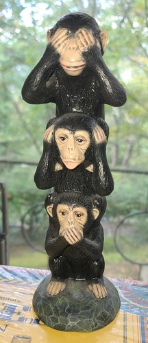 Speak/See/Hear No Evil Wise Monkeys Scioto Ceramic Statue/Figurine ...
