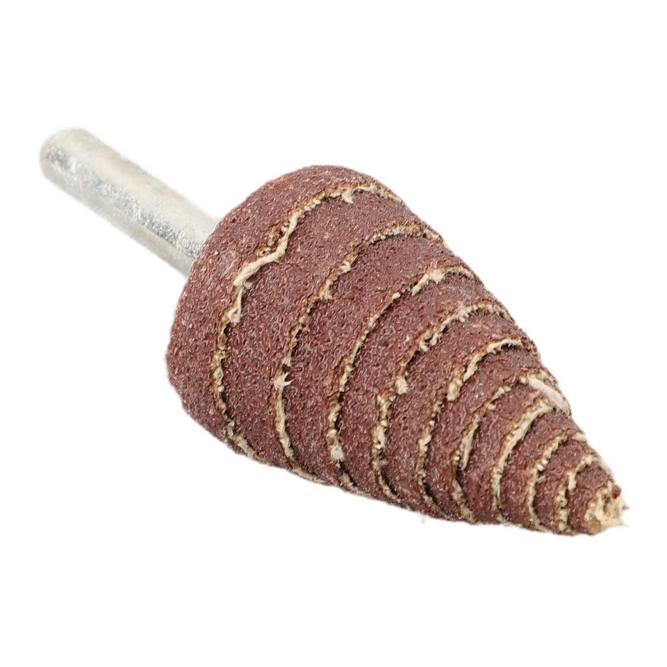 1PC 6MM Shank 80 Grit Tapered Cone Grinding Head Sandpaper Flap Wheels ...