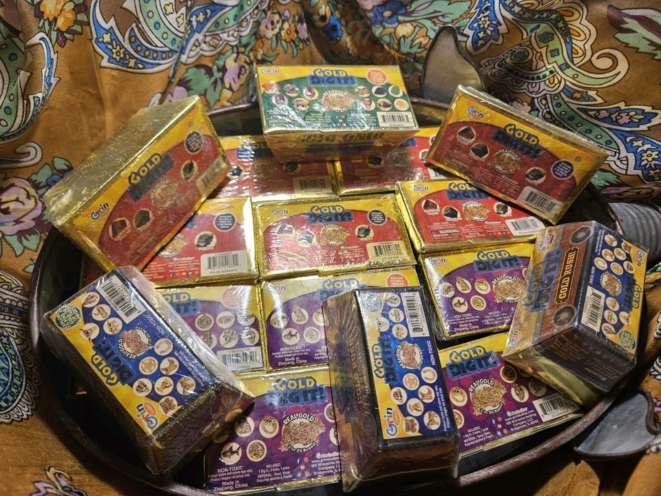 HUGE LOT OF 16 SEALED REAL GOLD DIG IT! BOXES GOLD RUSH DINO DIG ...