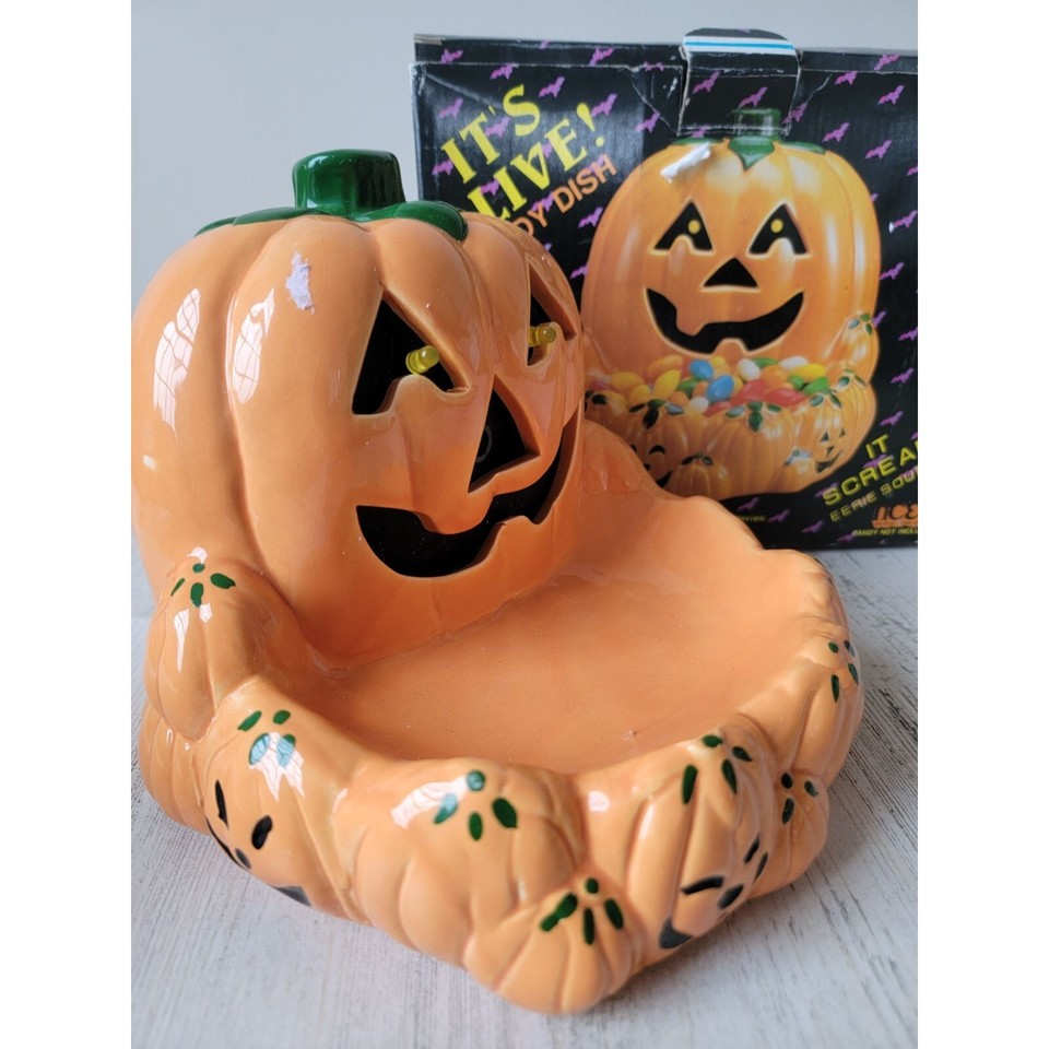NCE Its alive! candy dish AS IS Pumpkin jack-o lantern Halloween home ...