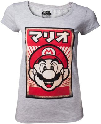 Super Mario Propaganda mario T-Shirt Gray XS Women New Without Tags ...