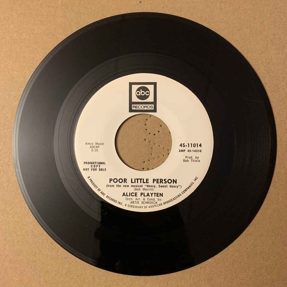 Alice Playten - Henry Sweet Henry / Pope Little Person 7” Vinyl 45RPM ...
