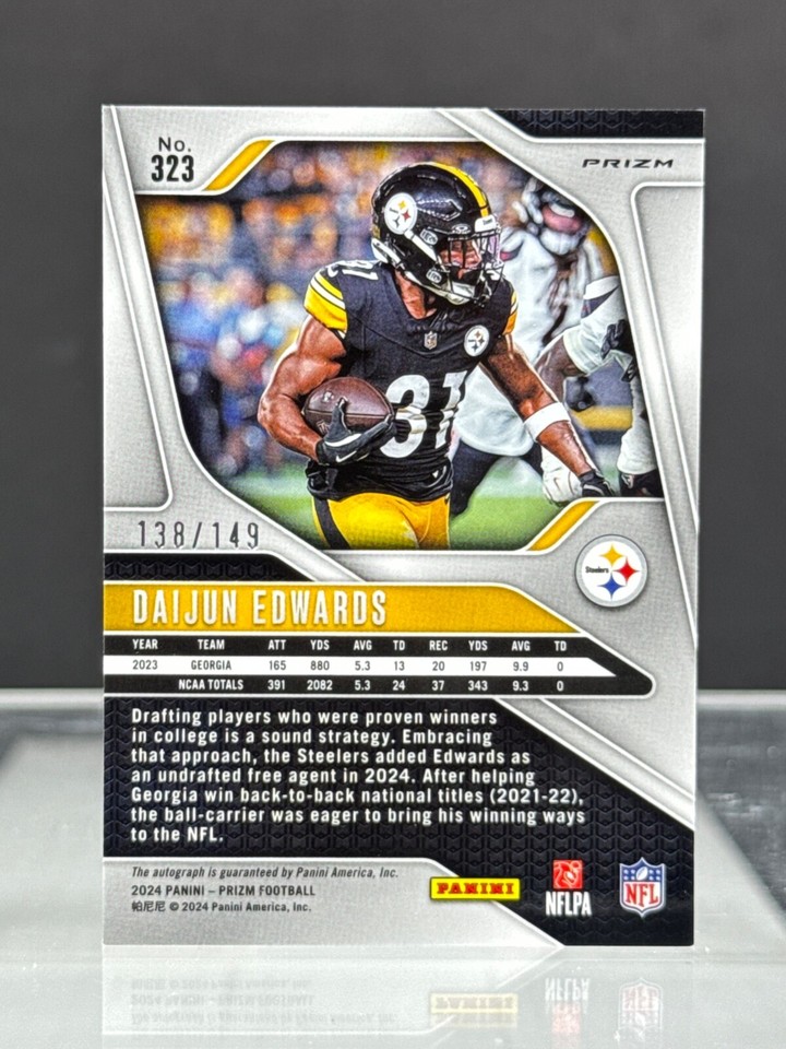 Daijun Edwards 2024 Panini Prizm Red Wave Prizm Rookie Auto /149 #323 ...
