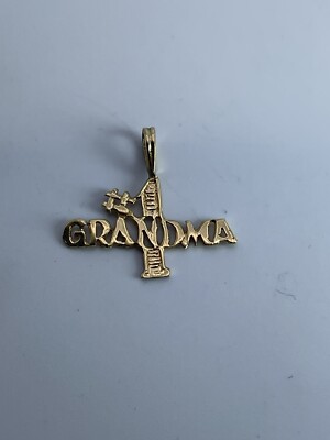 14K Yellow Gold "#1 Grandma" Charm Pendant | eBay