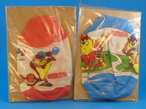 TASMANIAN DEVIL TAZ * 2 (TWO) PUM-PUM INFLATABLE BALL * LOONEY TUNES ...