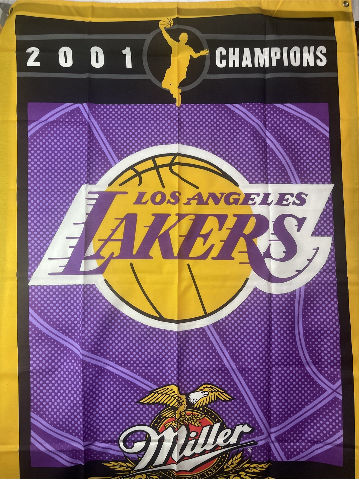 Vintage Los Angeles Lakers 2001 Champions Banner Miller Genuine Draft ...