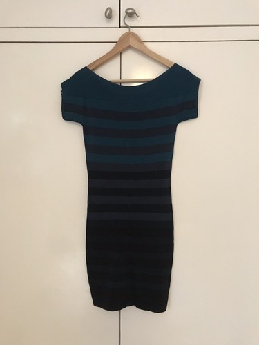 French Connection Blue Striped Bodycon Mini Dress UK 6 | eBay UK