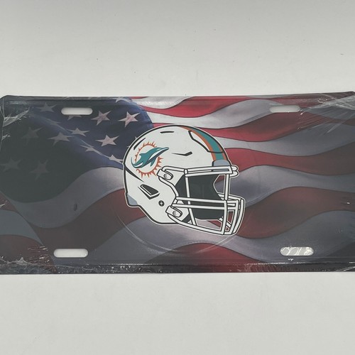 NEW!! Miami Dolphins NFL Football Flag Front Aluminum License Plate Car ...
