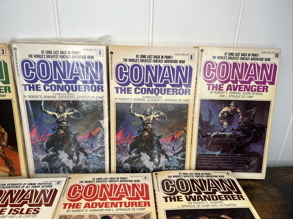 Lot (12) Conan Vintage Paperbacks Robert Howard / Frazetta & Jones ...