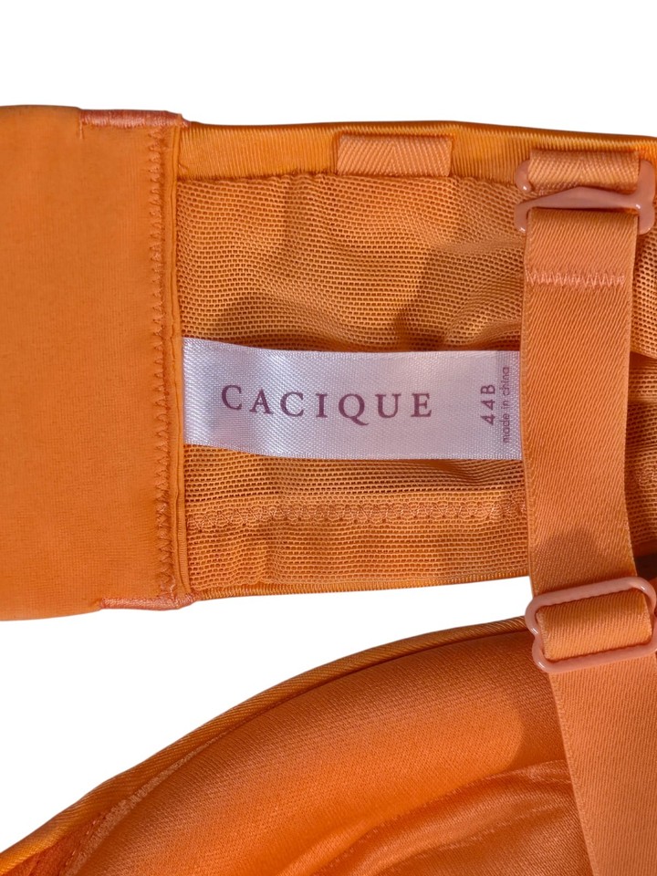 Cacique Lane Bryant Sexy Sensual Plunge Bra Orange Padded Underwire ...