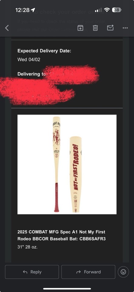 COMBAT MFG Spec A1 Rodeo Collection BBCOR Bat 2025 Tan Length: 31 ...