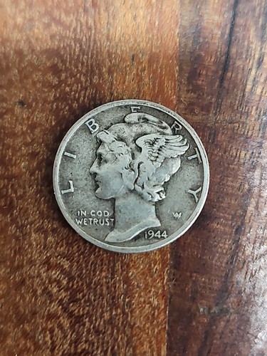1944 Silver Mercury Dime 'In Cod We Trust' Silver Error Coin 10 Cents ...