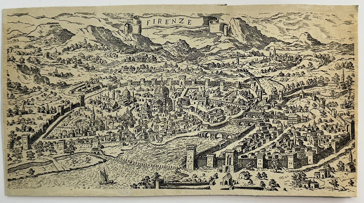 Postal Map Firenze Italy Florence Italy Illustrated Travel Map With