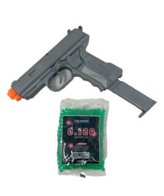 Airsoft Hand Gun Pistol Grey w/ Reload 6mm Airsoft Plastic BB Spring ...